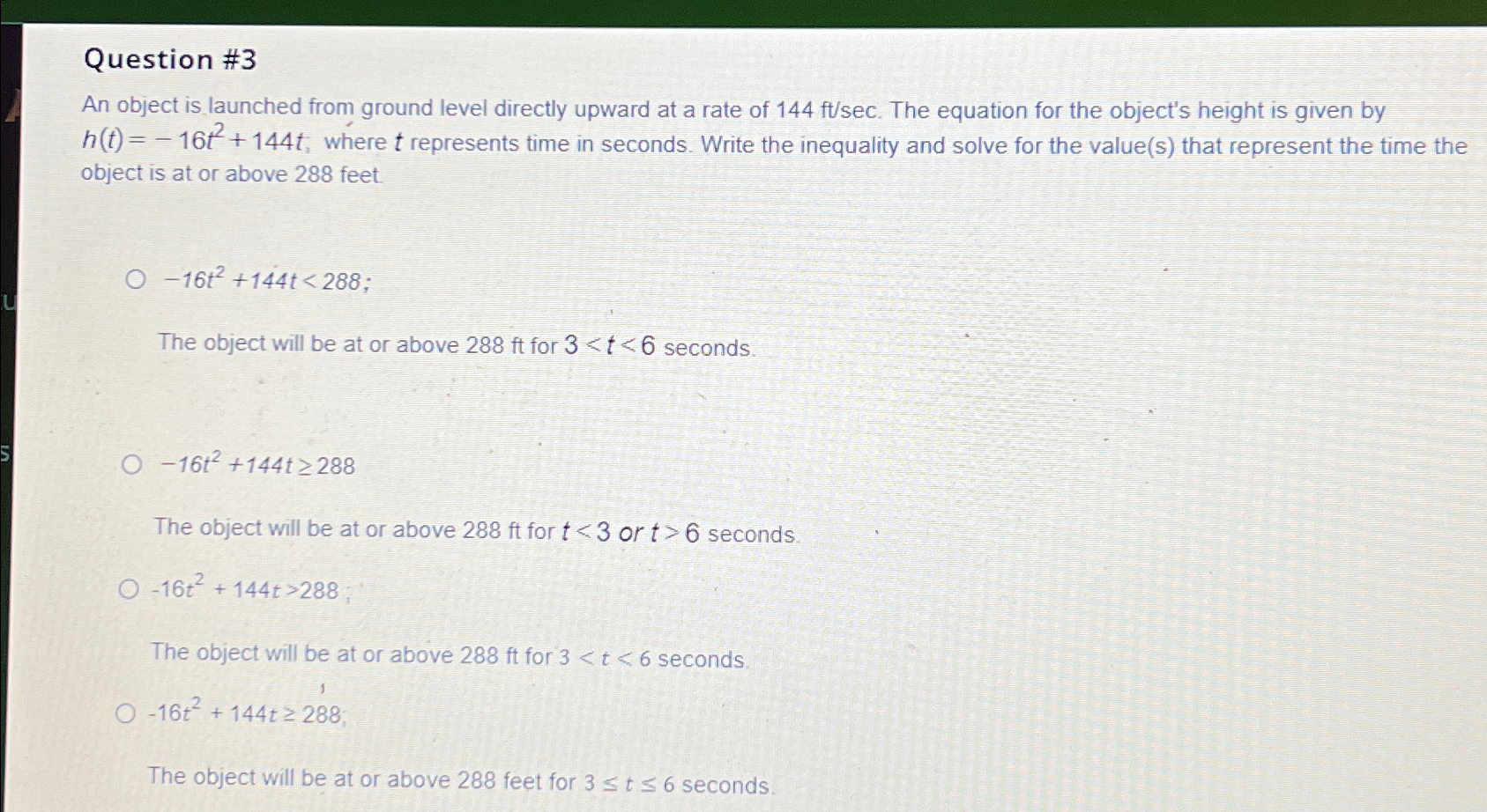 Solved Question #3An object is launched from ground level | Chegg.com