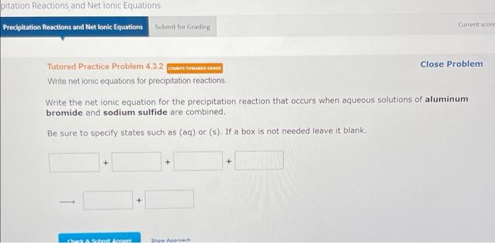 Solved pitation Reactions, and Net lonic Equations | Chegg.com