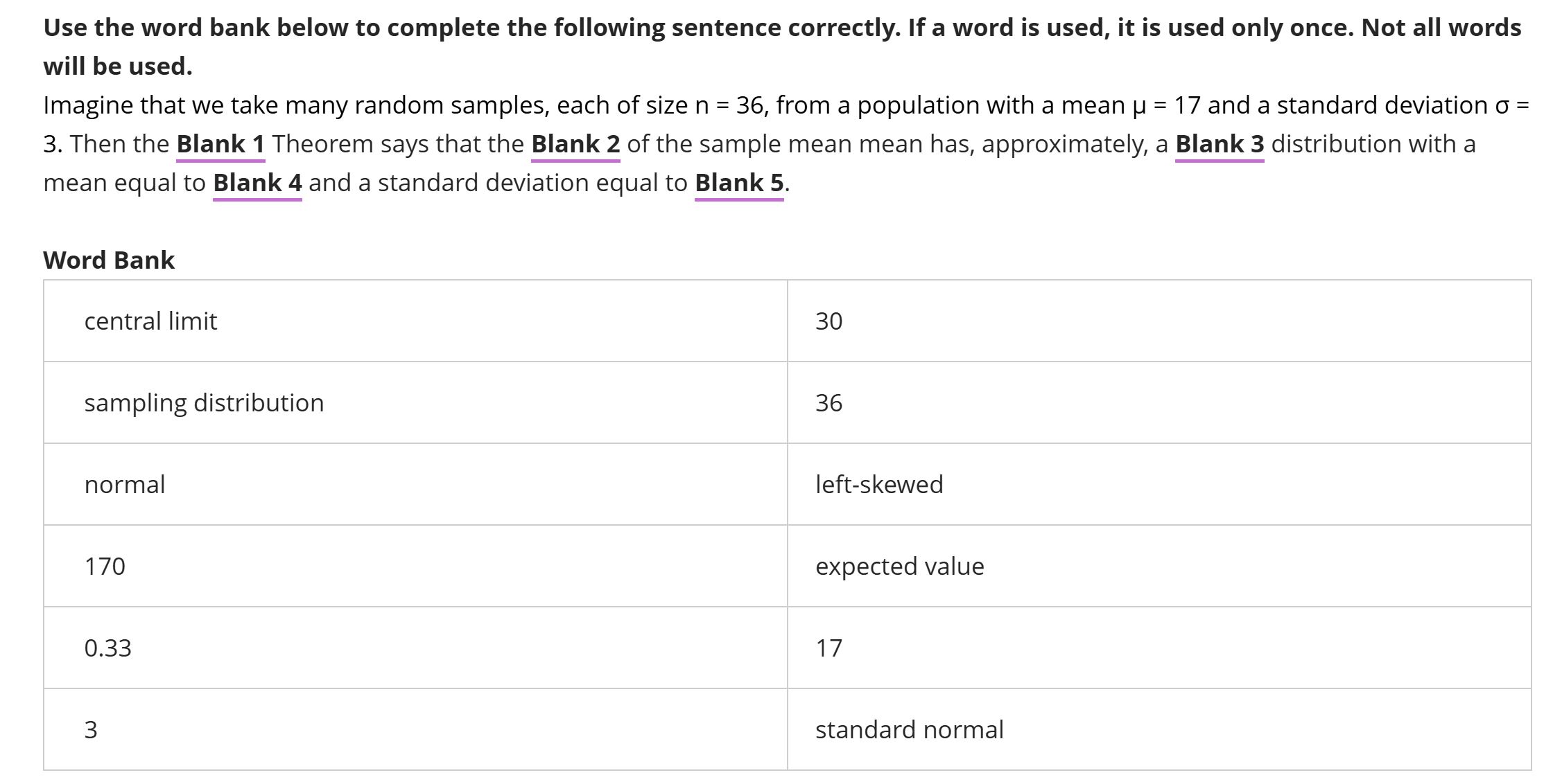 Solved Use the word bank below to complete the following | Chegg.com