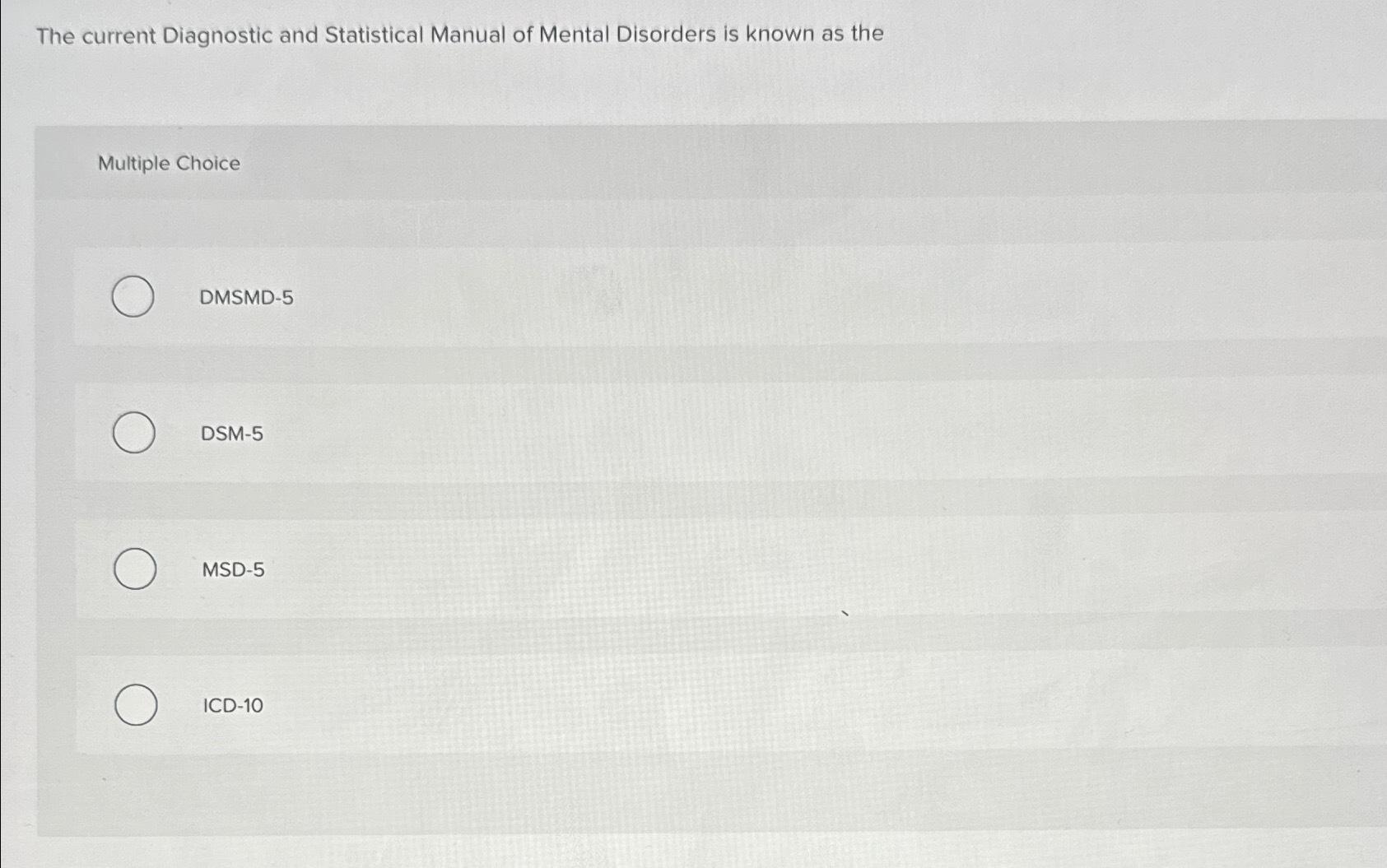 Solved The current Diagnostic and Statistical Manual of | Chegg.com