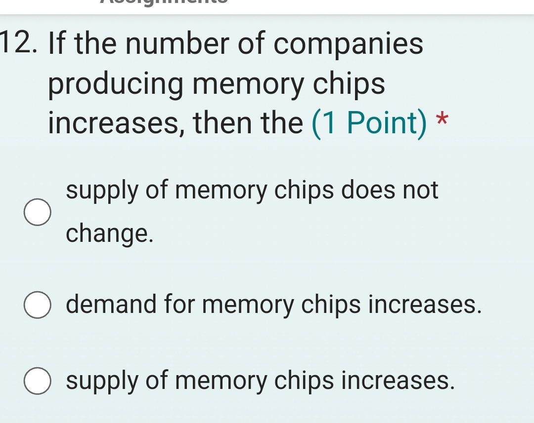 Solved If the number of companies producing memory chips | Chegg.com