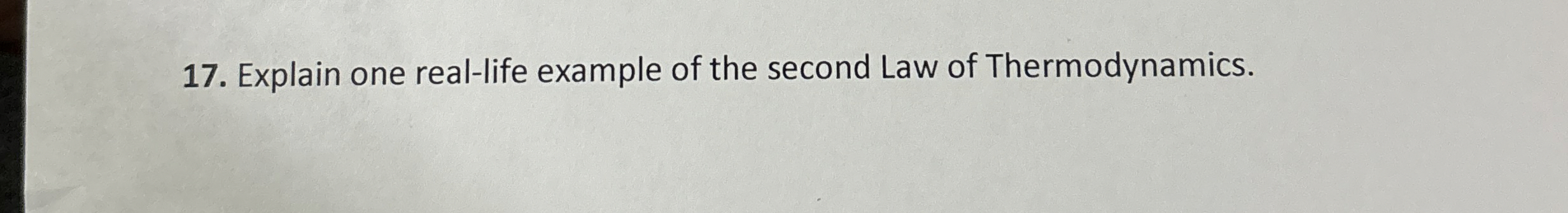 Solved Explain one real-life example of the second Law of | Chegg.com