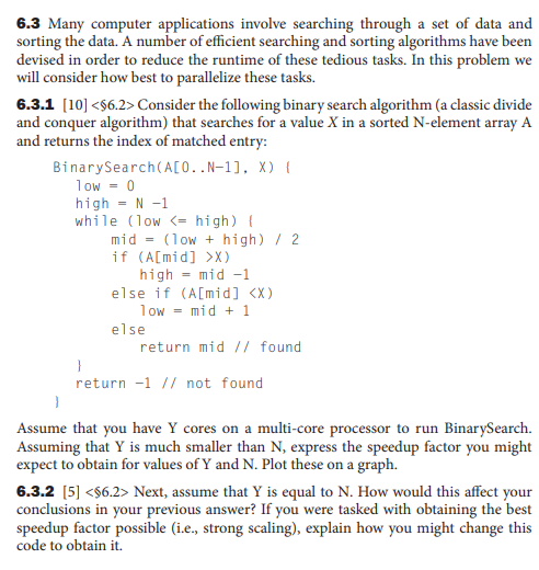 Solved 6.3 ﻿Many computer applications involve searching | Chegg.com
