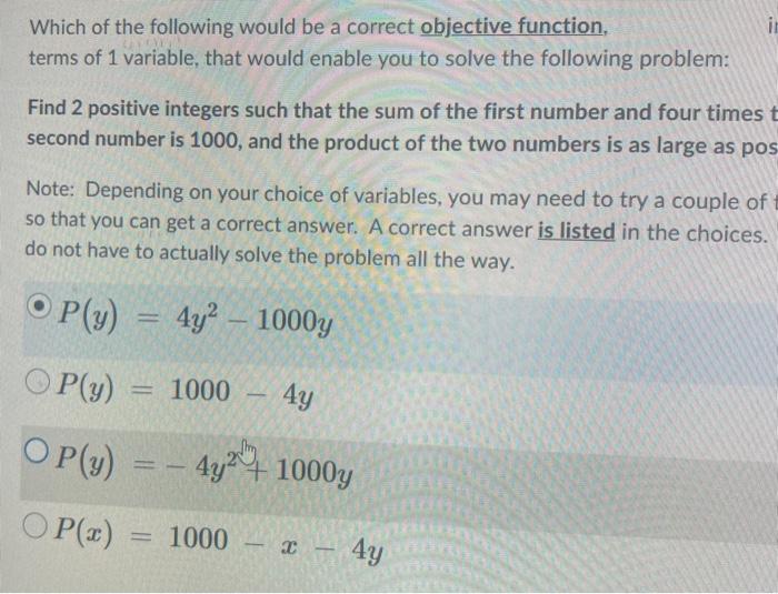 Solved Which of the following would be a correct objective | Chegg.com