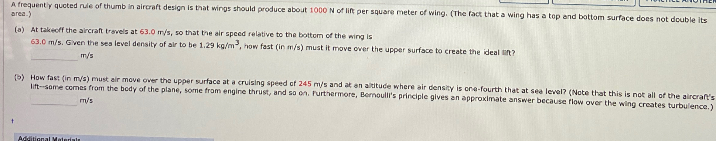 Solved A frequently quoted rule of thumb in aircraft design | Chegg.com