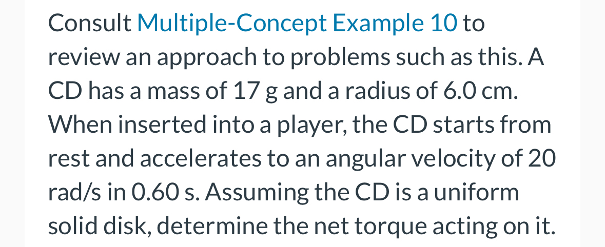 Solved Consult Multiple-Concept Example 10 ﻿to review an | Chegg.com