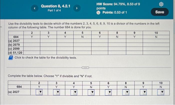 Solved Use the divisibility tests to decide which of the | Chegg.com