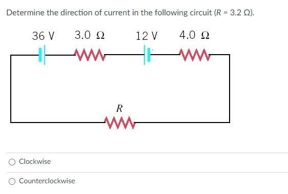 Solved Determine the direction of current in the following | Chegg.com