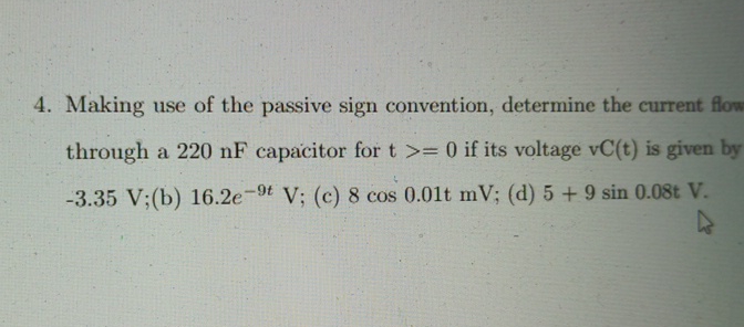 Solved Making use of the passive sign convention, determine | Chegg.com