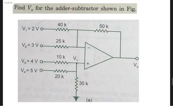 Solved Find V0 for the adder-subtractor shown in Fig. | Chegg.com