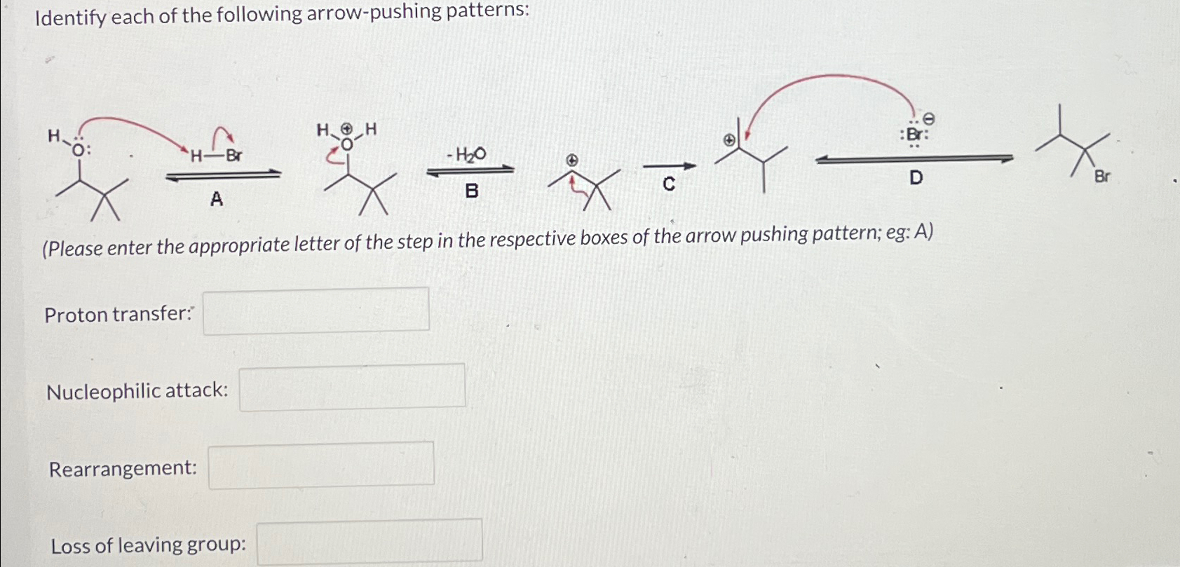 Solved Identify each of the following arrow-pushing | Chegg.com