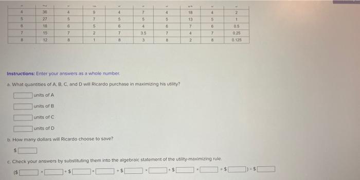 Solved Columns 1 through 4 in the following table show the | Chegg.com