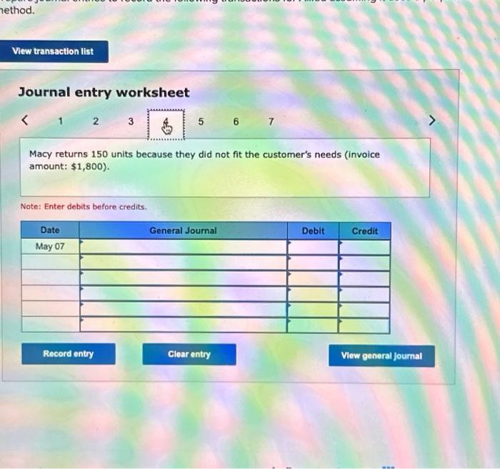 Solved Journal entry worksheet 1Journal entry worksheet 1 7 | Chegg.com