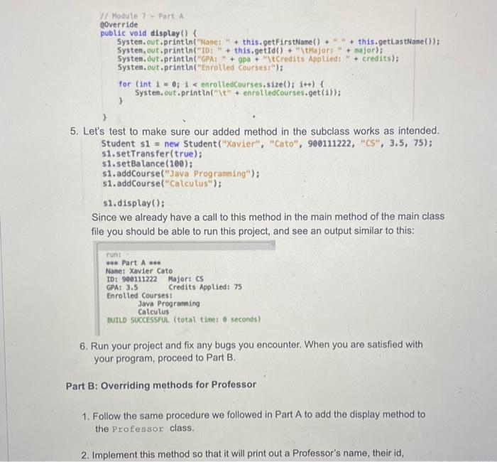 A: Overriding methods 1. Open the NetBeans Project | Chegg.com