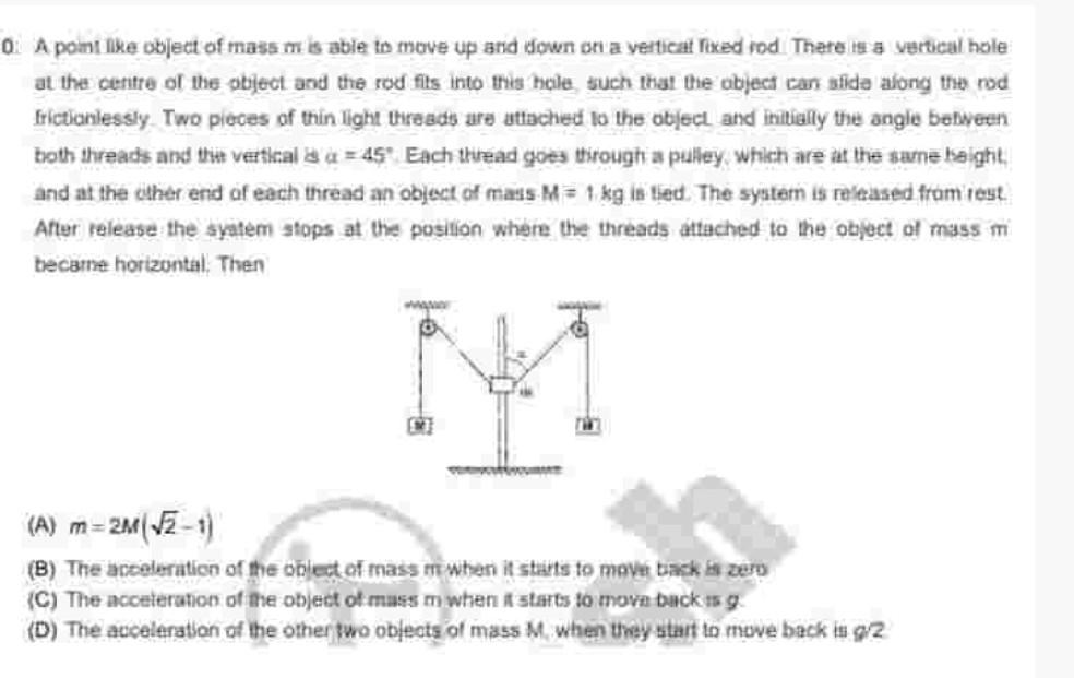angle given in figure is alpha. hanging block are | Chegg.com