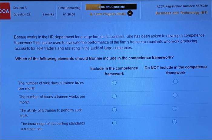Solved ACCA Registration Number: 5675080 Business and | Chegg.com