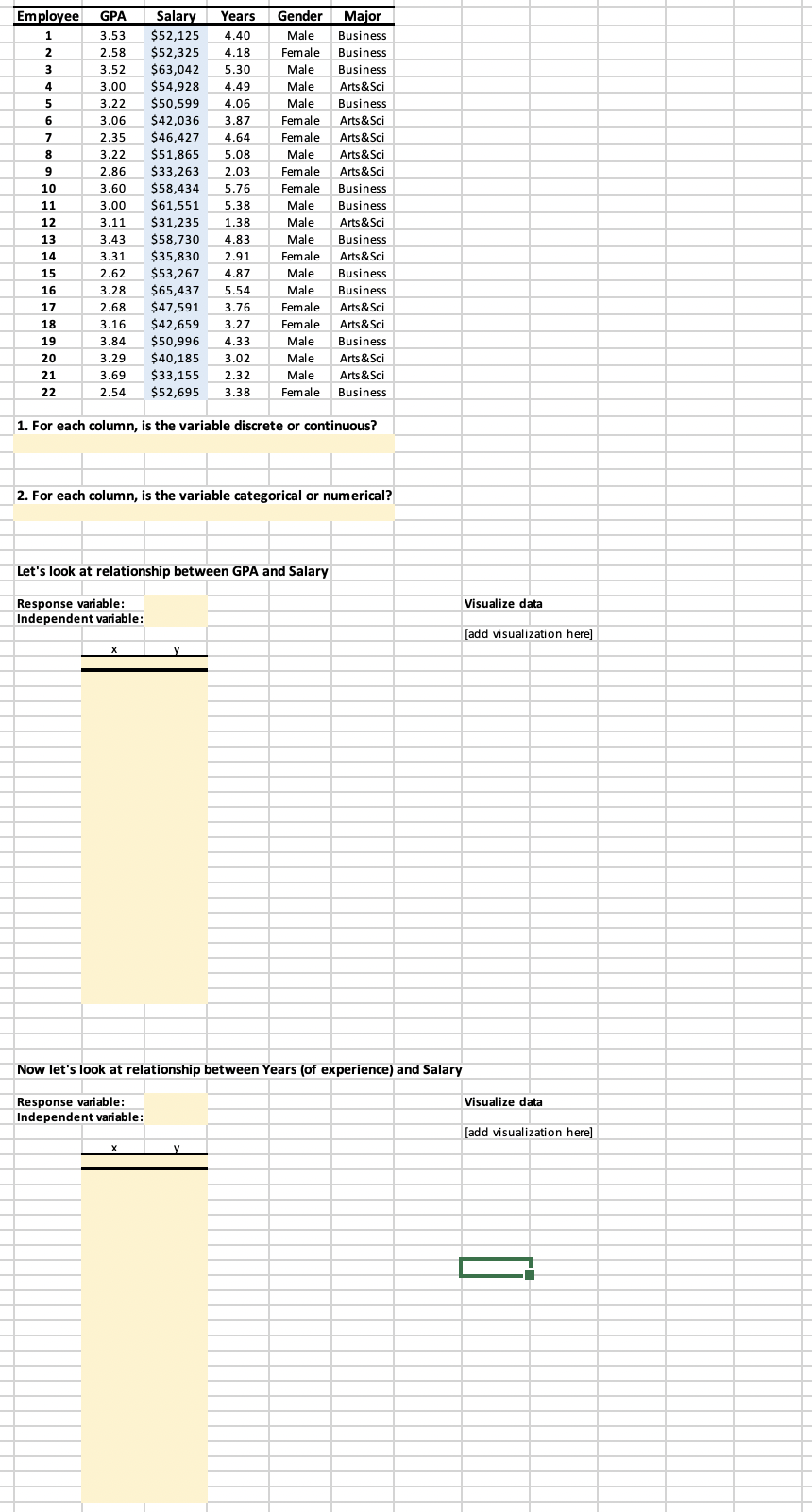 Solved For each column, is the variable categorical or | Chegg.com