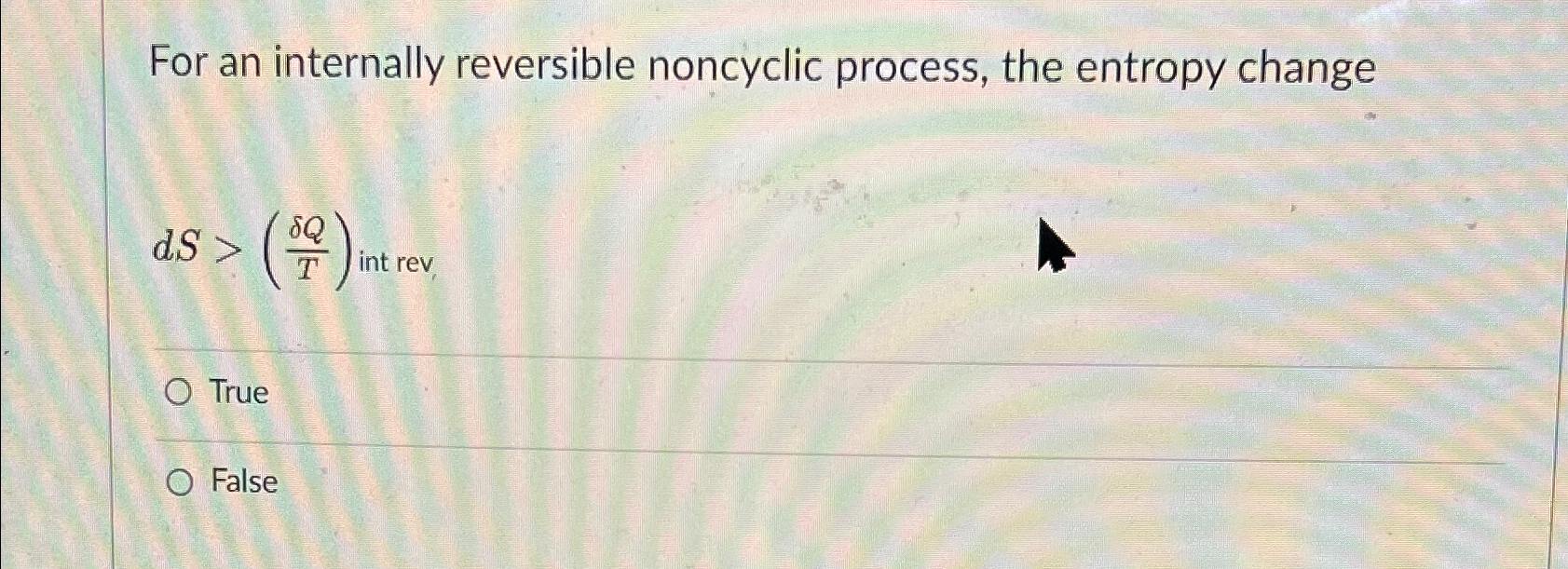 Solved For an internally reversible noncyclic process, the | Chegg.com