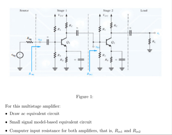 Figure 1:For this multistage amplifier:Draw ac | Chegg.com