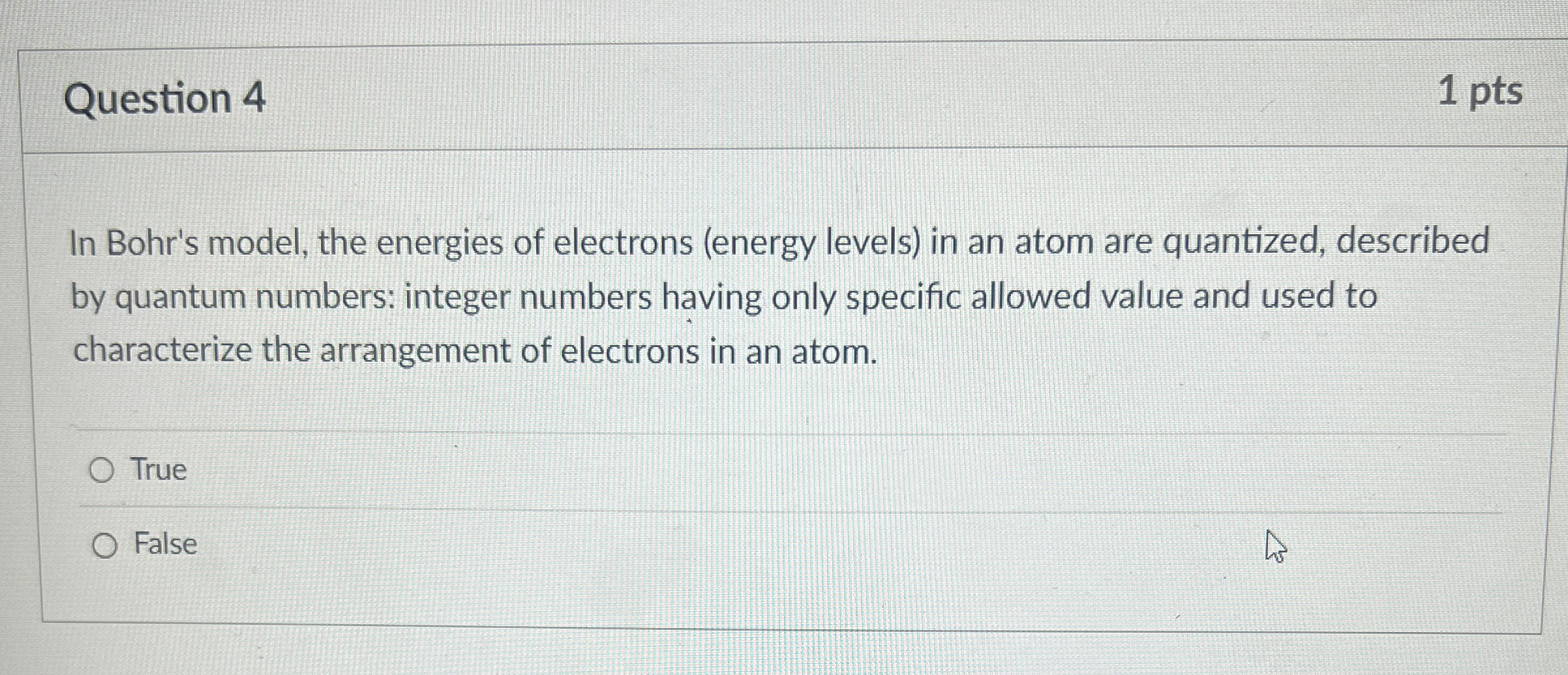 Solved Question 41 ﻿ptsIn Bohr's model, the energies of | Chegg.com