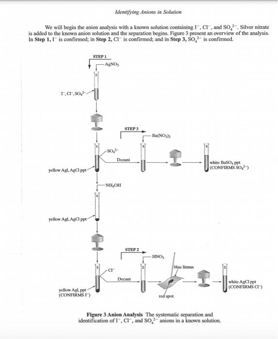 Solved Identifying Anions in Solution We will begin the | Chegg.com