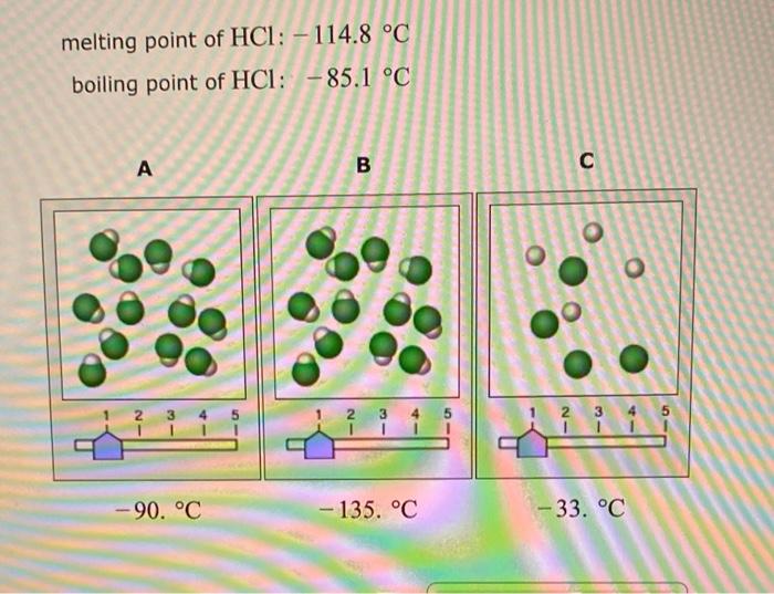 Solved melting point of HCl:−114.8∘C boiling point of | Chegg.com