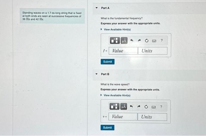 Solved Standing waves on a 1.7 - m-long string that is fixed | Chegg.com