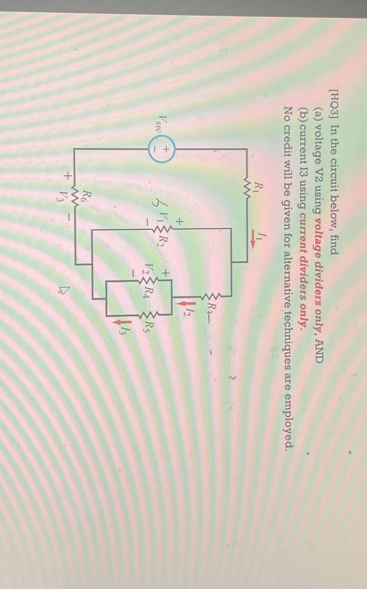 Solved [HQ3] ﻿In the circuit below, find(a) ﻿voltage V2 | Chegg.com