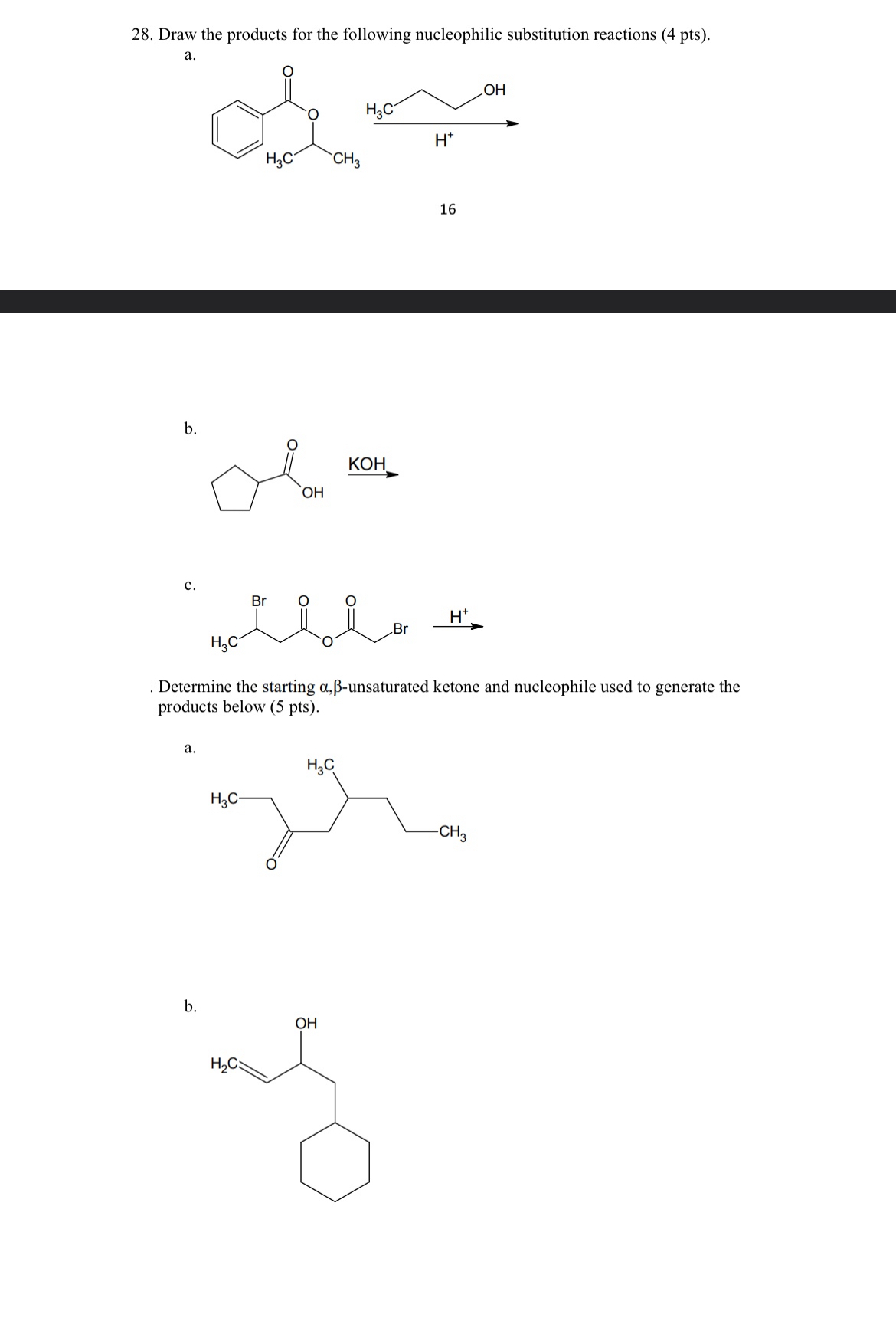 Solved Draw the products for the following nucleophilic | Chegg.com
