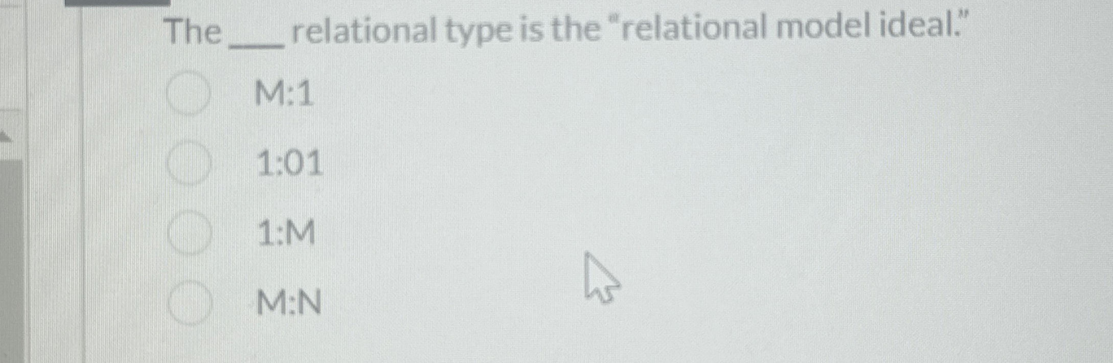 Solved The relational type is the "relational model | Chegg.com