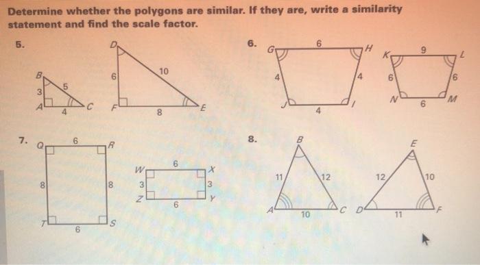 Solved Determine whether the polygons are similar. If they | Chegg.com