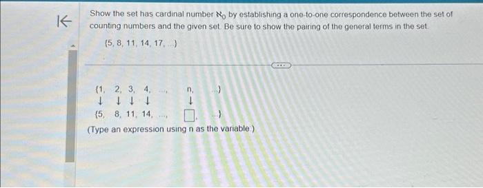 Solved Show the set has cardinal number ℵ0 by establishing a | Chegg.com