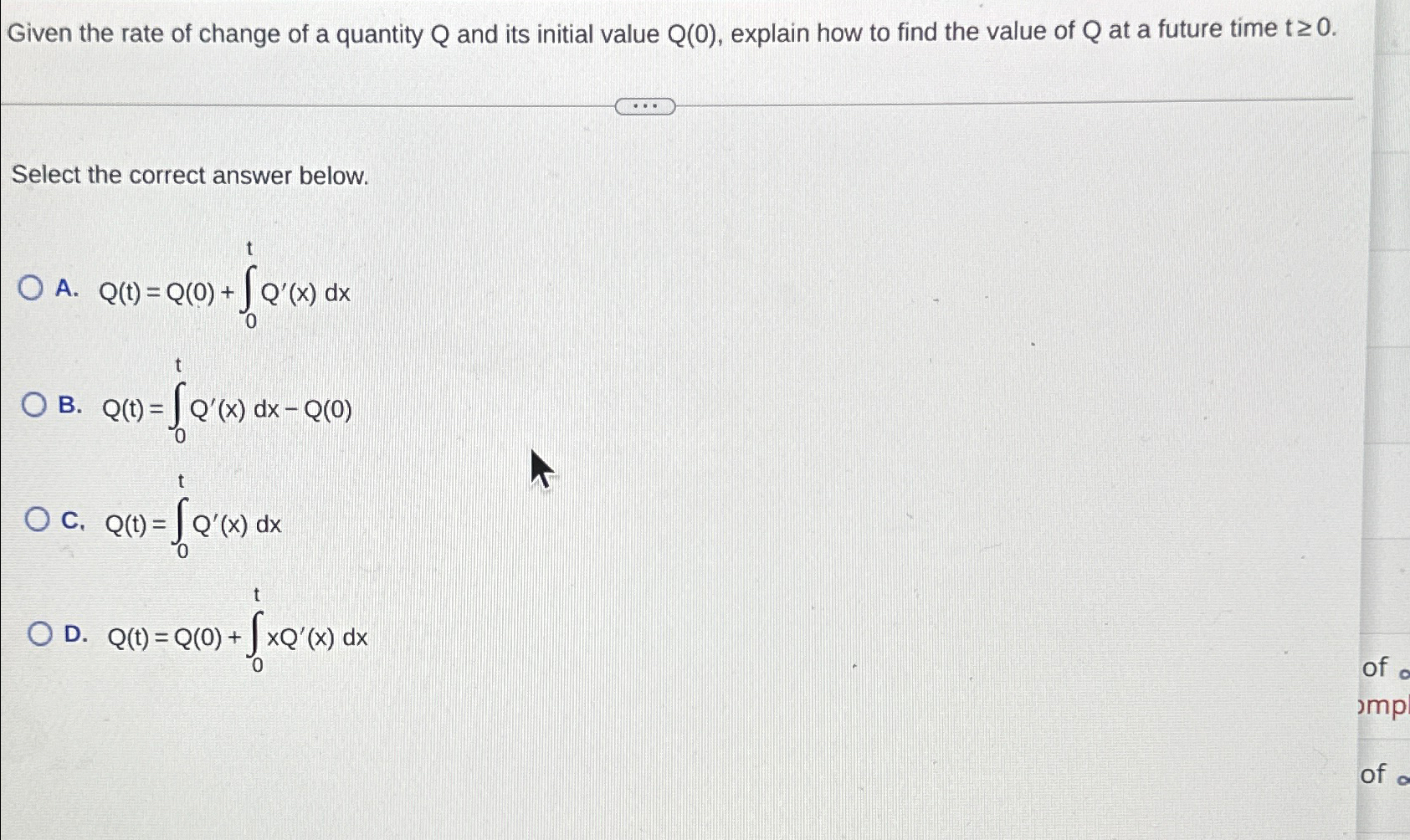 Solved Given the rate of change of a quantity Q ﻿and its | Chegg.com