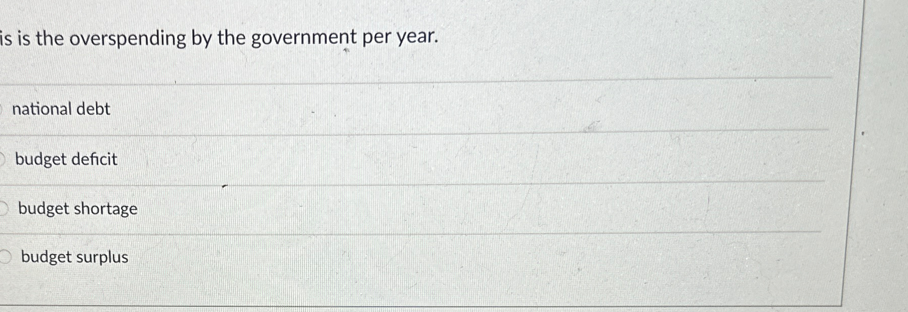 Solved is is the overspending by the government per | Chegg.com