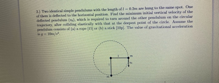 Solved 3.) Two identical simple pendulums with the length of | Chegg.com