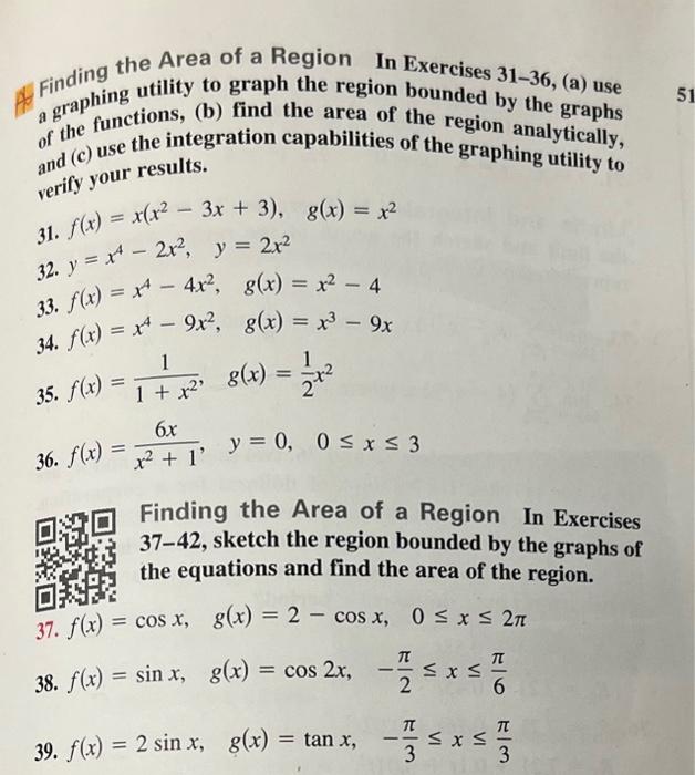 Solved Finding the Area of a Region In Exercises 31-36, (a) | Chegg.com