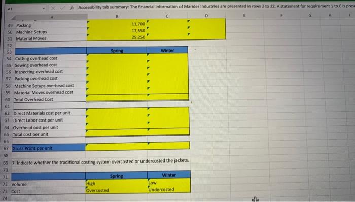 Solved A1 1 2 16 X fx Accessibility tab summary: The | Chegg.com