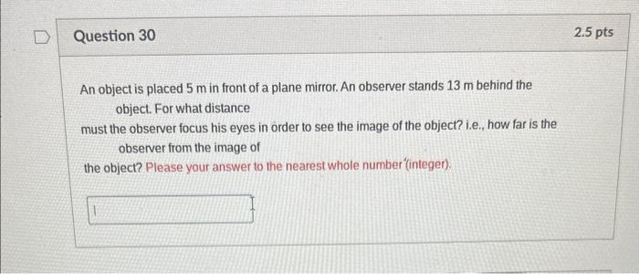 Solved An object is placed 5 m in front of a plane mirror. | Chegg.com