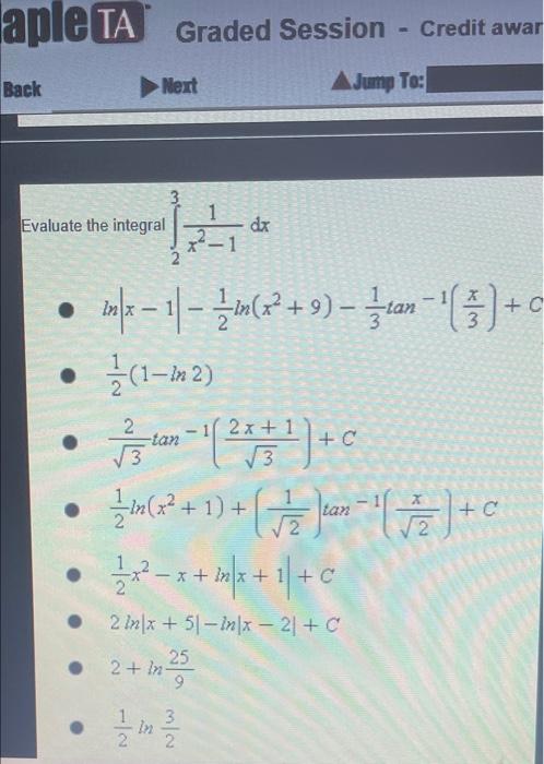 Solved aple TA Graded Session Back Next Evaluate the | Chegg.com