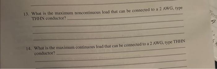 Solved 13. What is the maximum noncontinuous load that can | Chegg.com