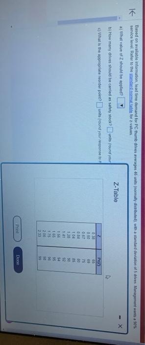 Solved Z-Table | Chegg.com