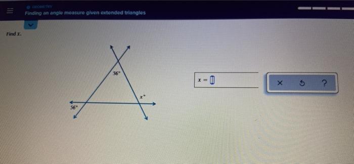 Solved E Finding an angle measure given extended triangles | Chegg.com