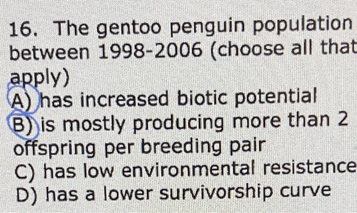 Solved gentoo and chinstrap breeding pairs 16. The gentoo | Chegg.com