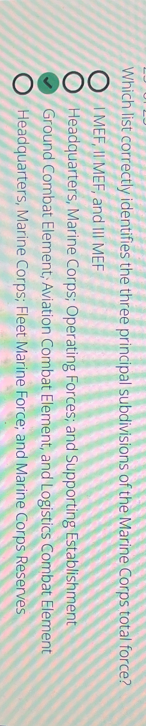 Solved Which list correctly identifies the three principal | Chegg.com