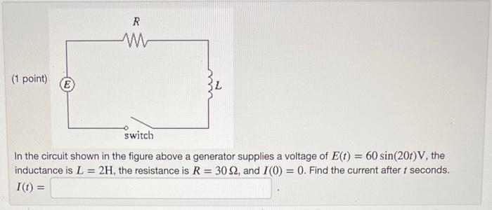 Solved In the circuit shown in the figure above a generator | Chegg.com