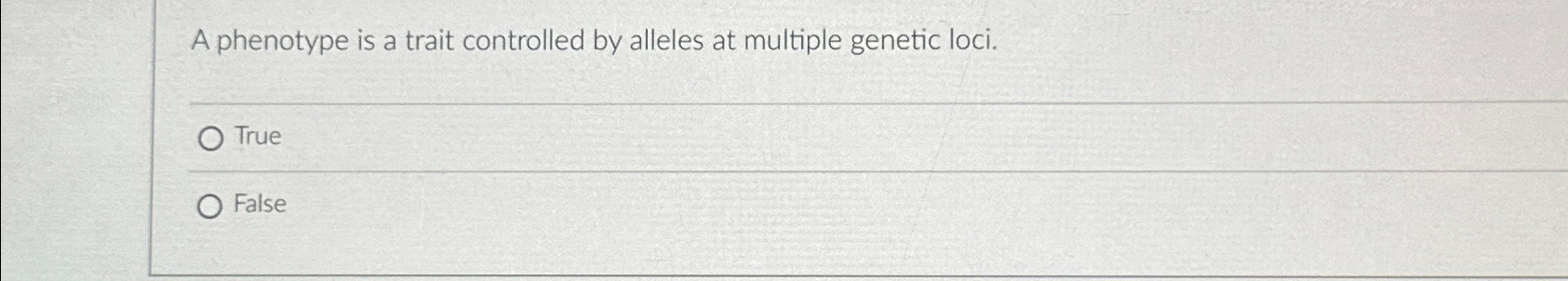 Solved A phenotype is a trait controlled by alleles at | Chegg.com