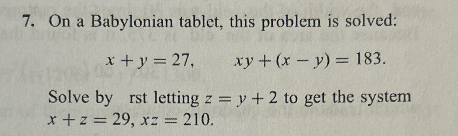 Solved On a Babylonian tablet, this problem is | Chegg.com