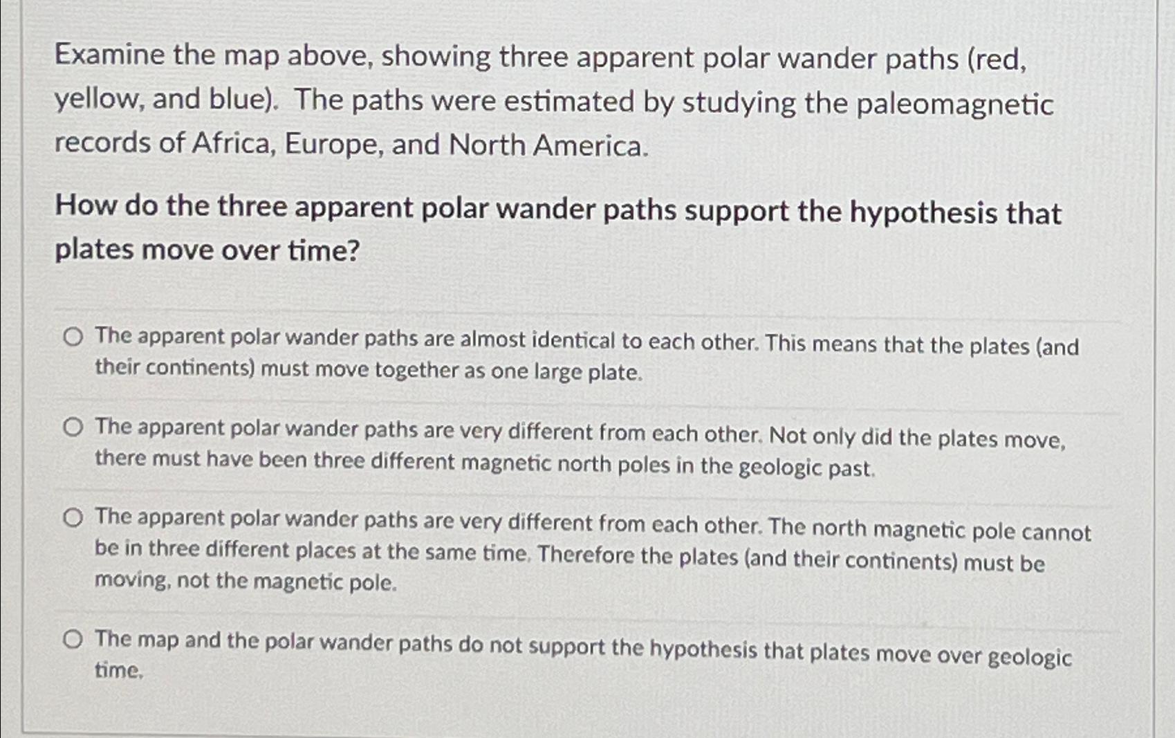 Solved Examine the map above, showing three apparent polar | Chegg.com