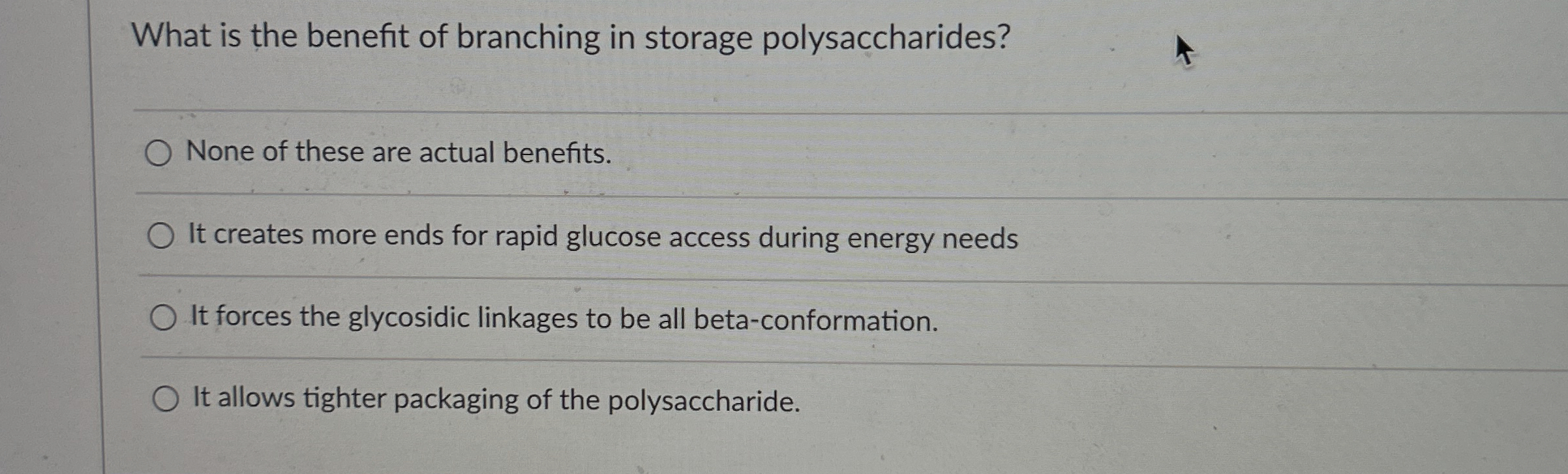 Solved What is the benefit of branching in storage | Chegg.com