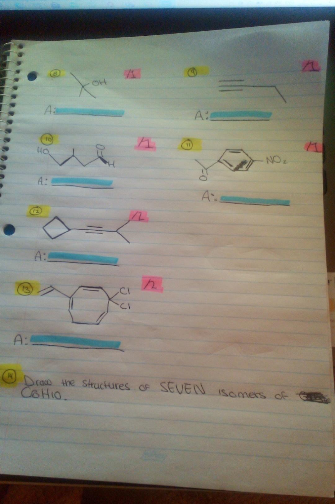 Solved were supposed to find out the IUPAC name for each | Chegg.com